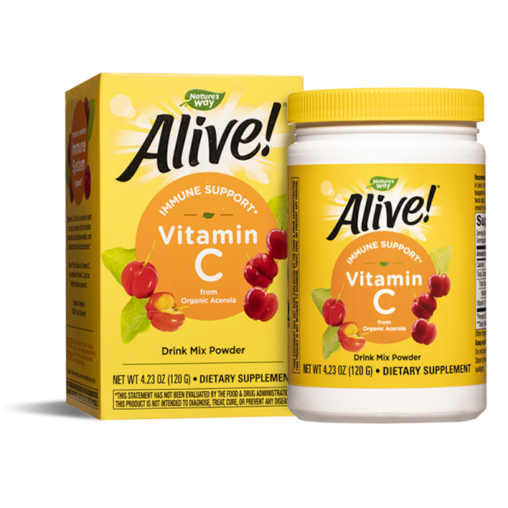 Хранителна добавка Nature’s Way, Alive! Fruit Source Vitamin C, Алайв ...