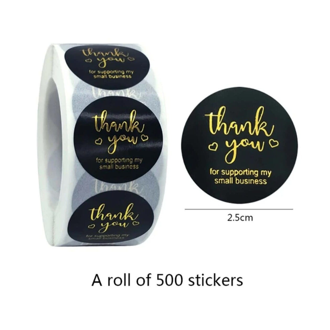 Rola cu 500 de etichete autocolante, Thank you for supporting my small ...