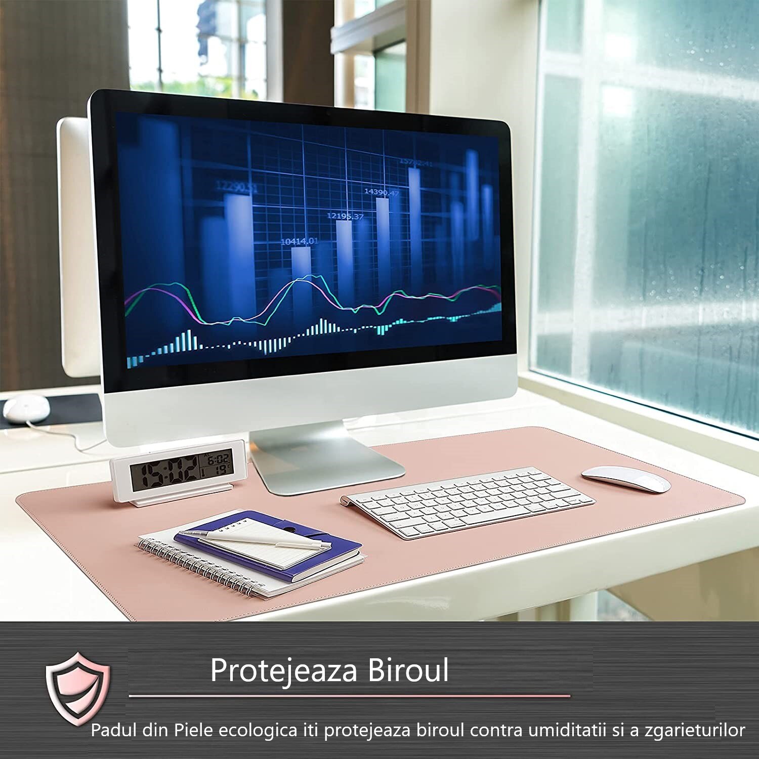 Mapa de Birou, Freya XXL, 90 x 45 CM, Piele PU, Cu 2 Fete, Pentru Masa ...