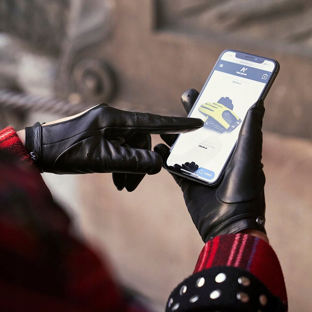 Manusi auto pentru femei, Napo Gloves, Touchscreen, 20-22cm, Negru ...