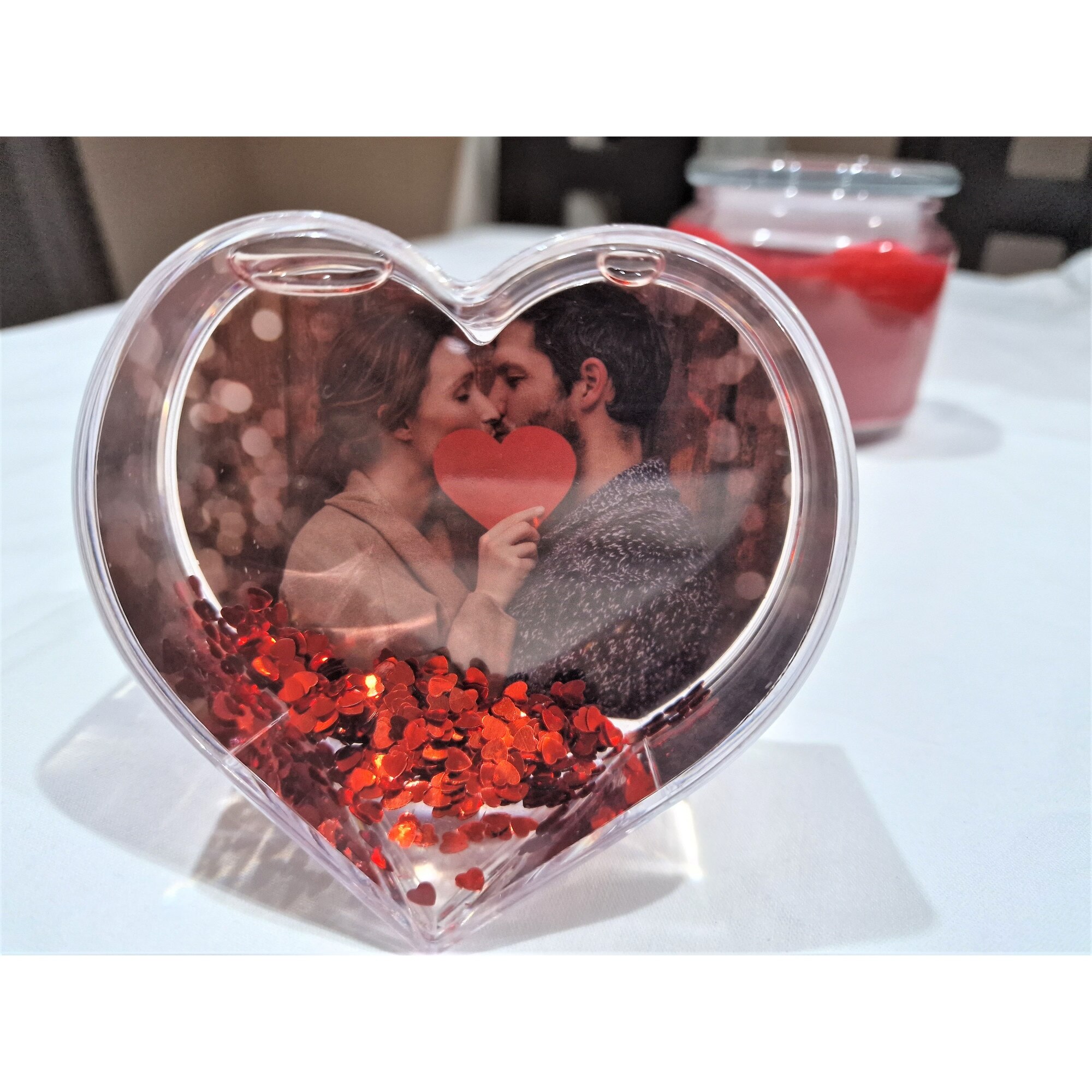 Rama acrilica foto inima, cadoul perfect pentru Dragobete, 9.5 x 4.5 x ...