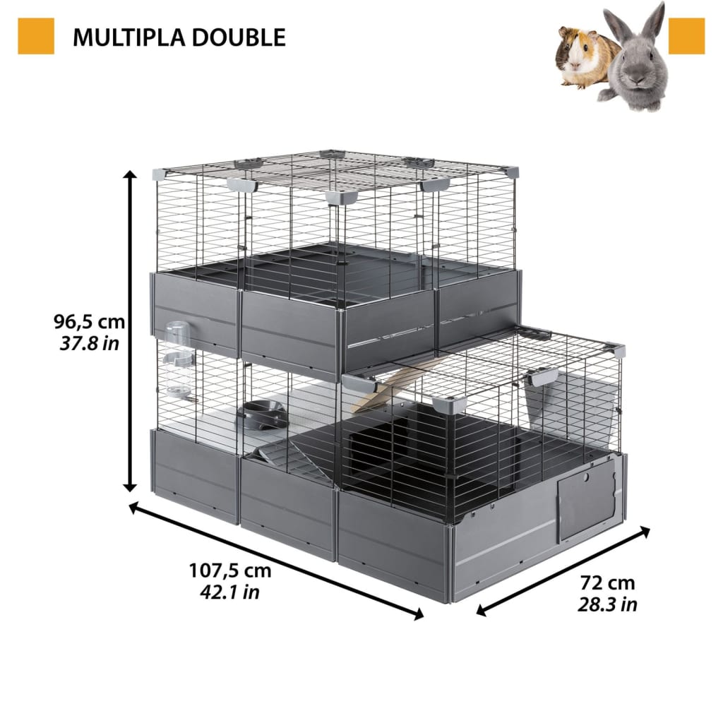 Cusca de iepuri Multipla Double Ferplast, negru, 107,5x72x96,5 cm, 14. ...