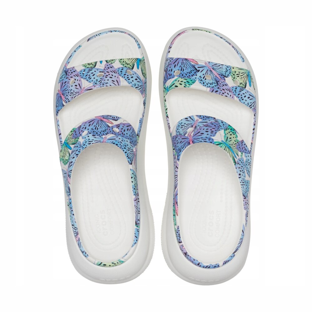 Saboti Papuci De Dama Platforma, Crocs, Classic Crush Butterfly, Alb - eMAG.ro