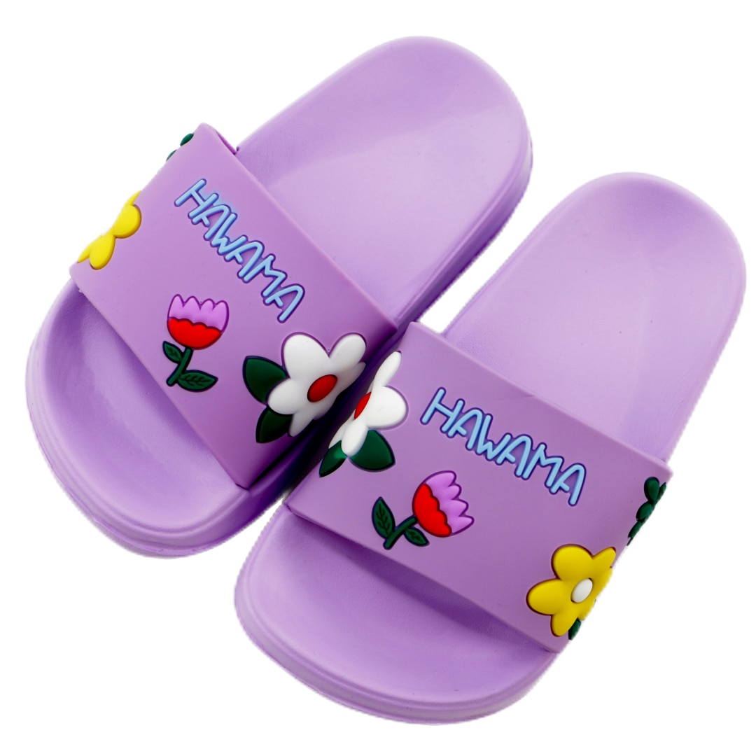 Papuci pentru copii, imprimeu floral, F302, mov, 35 EU - eMAG.ro