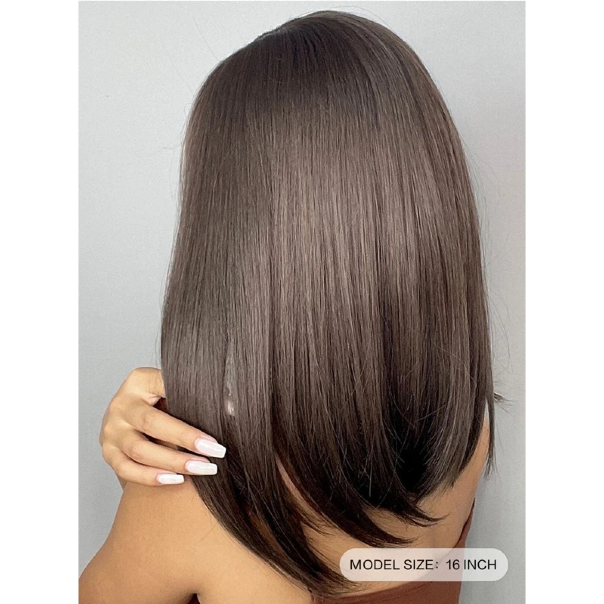 Peruca, culoarea Saten Maro Ciocolatiu, pentru femei, fibra sintetica ...