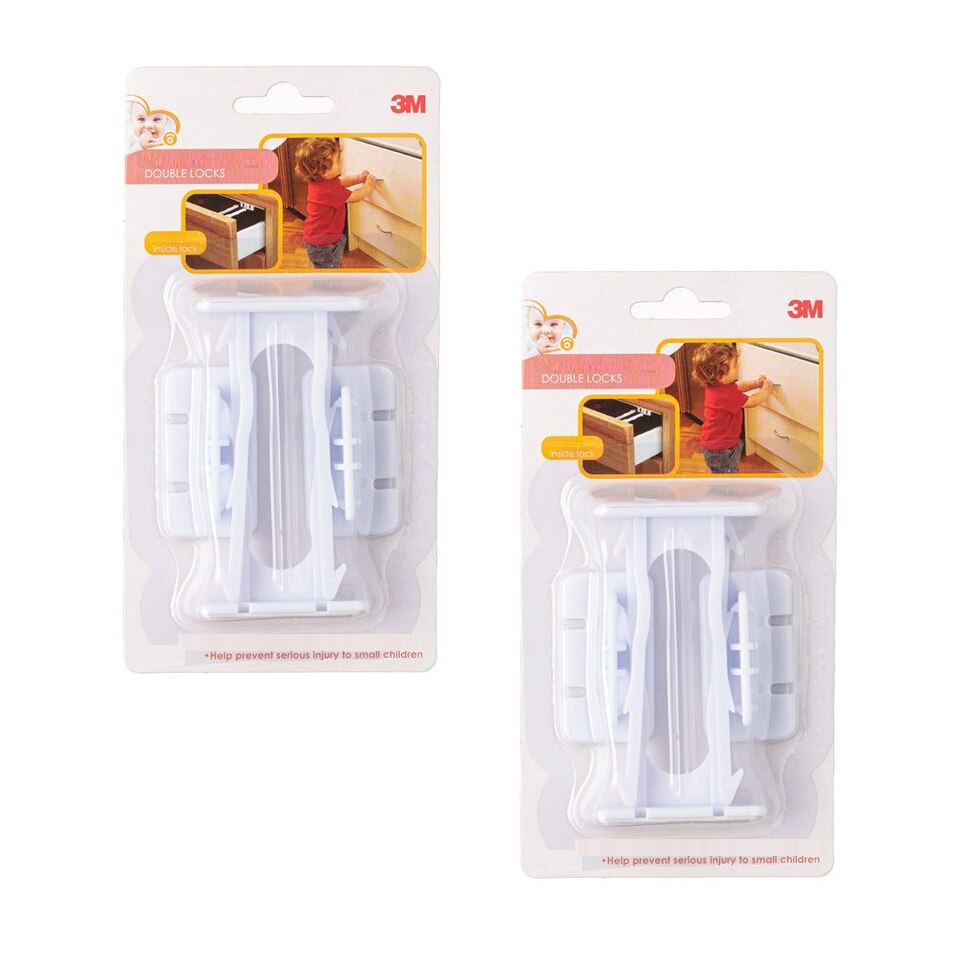 Sistem de blocare autoadeziv pentru mobilier, plastic, alb, 4 buc - eMAG.ro