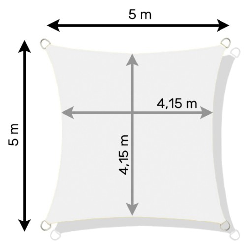 Panza parasolar pentru balcon/gradina/terasa, Zolta, Tesatura, 5x5m ...