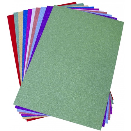 Set 10 coli hartie autocolanta Colorarte, A4, 80g, cu sclipici fara ...