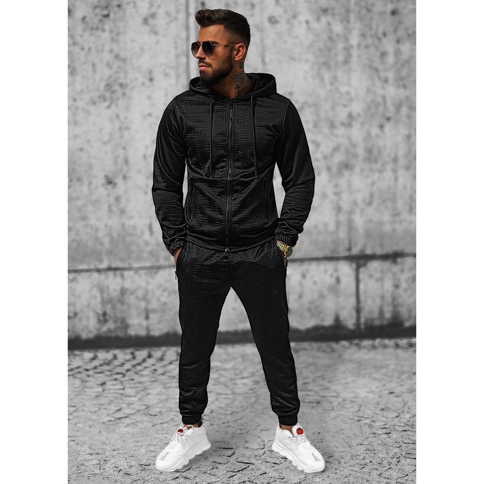 Compleu sport barbati negru OZONEE O/3A162 XXL - eMAG.ro