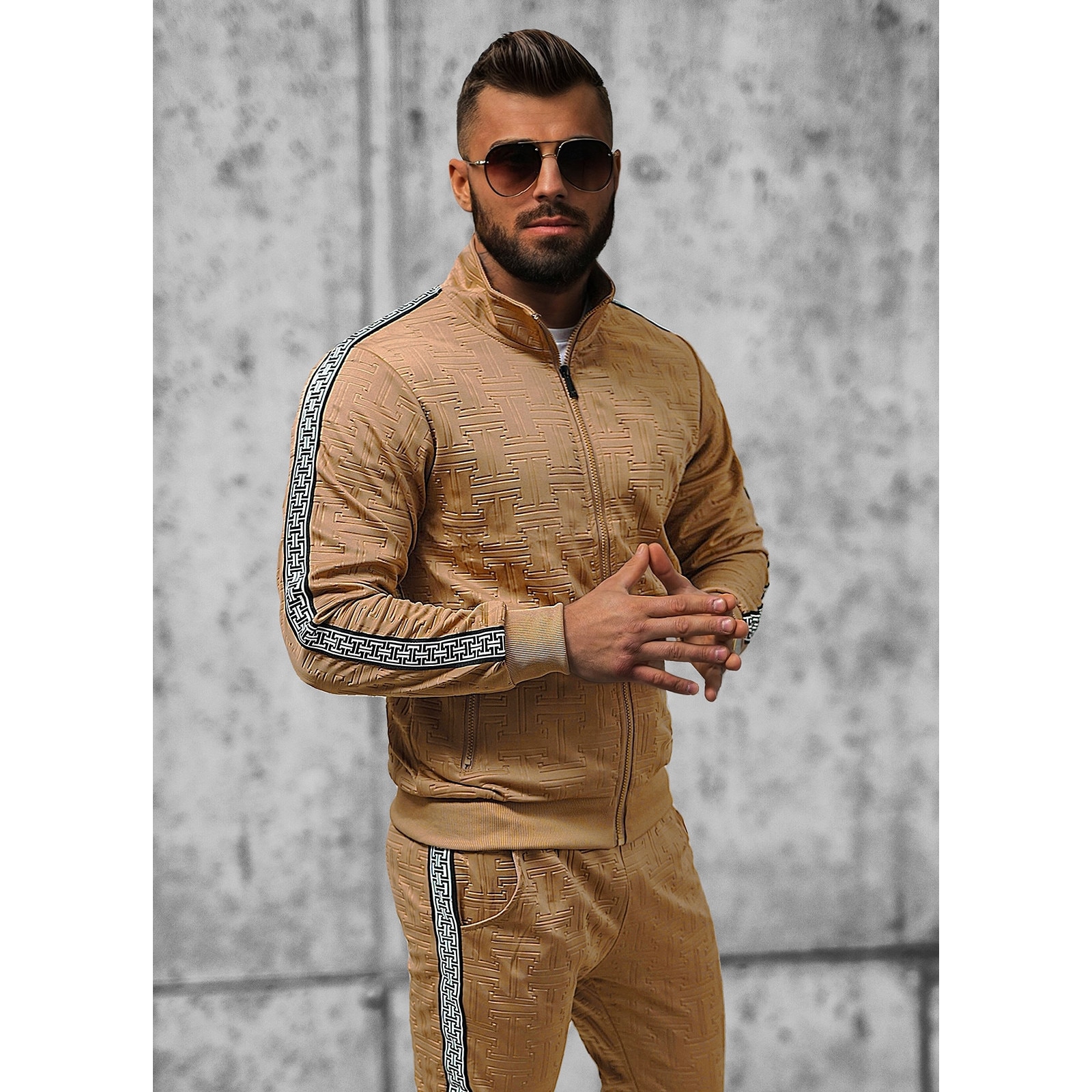 Compleu sport barbati bej OZONEE O/3A163 M - eMAG.ro
