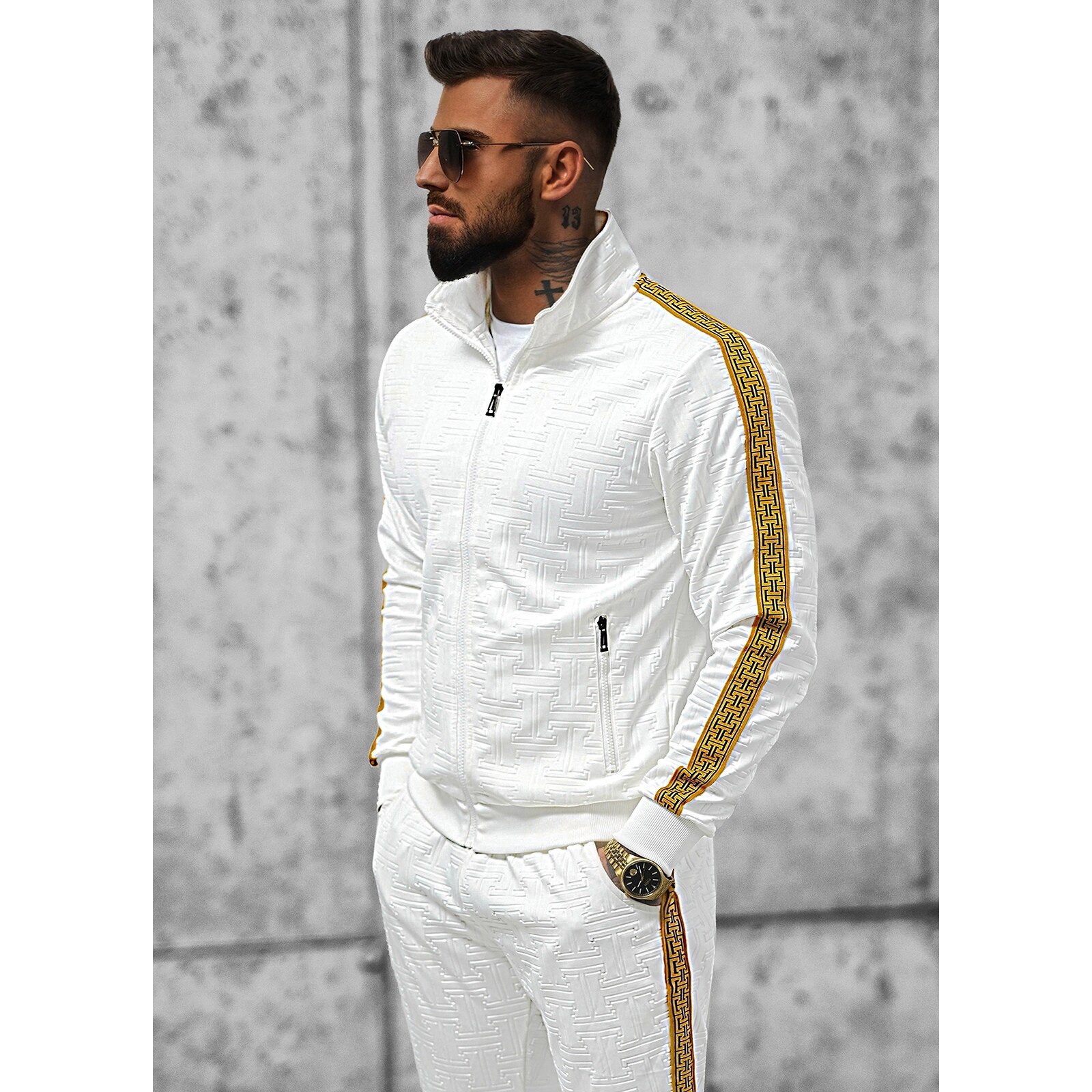 OZONEE O/3A163 XXL бял мъжки спортен костюм - eMAG.bg