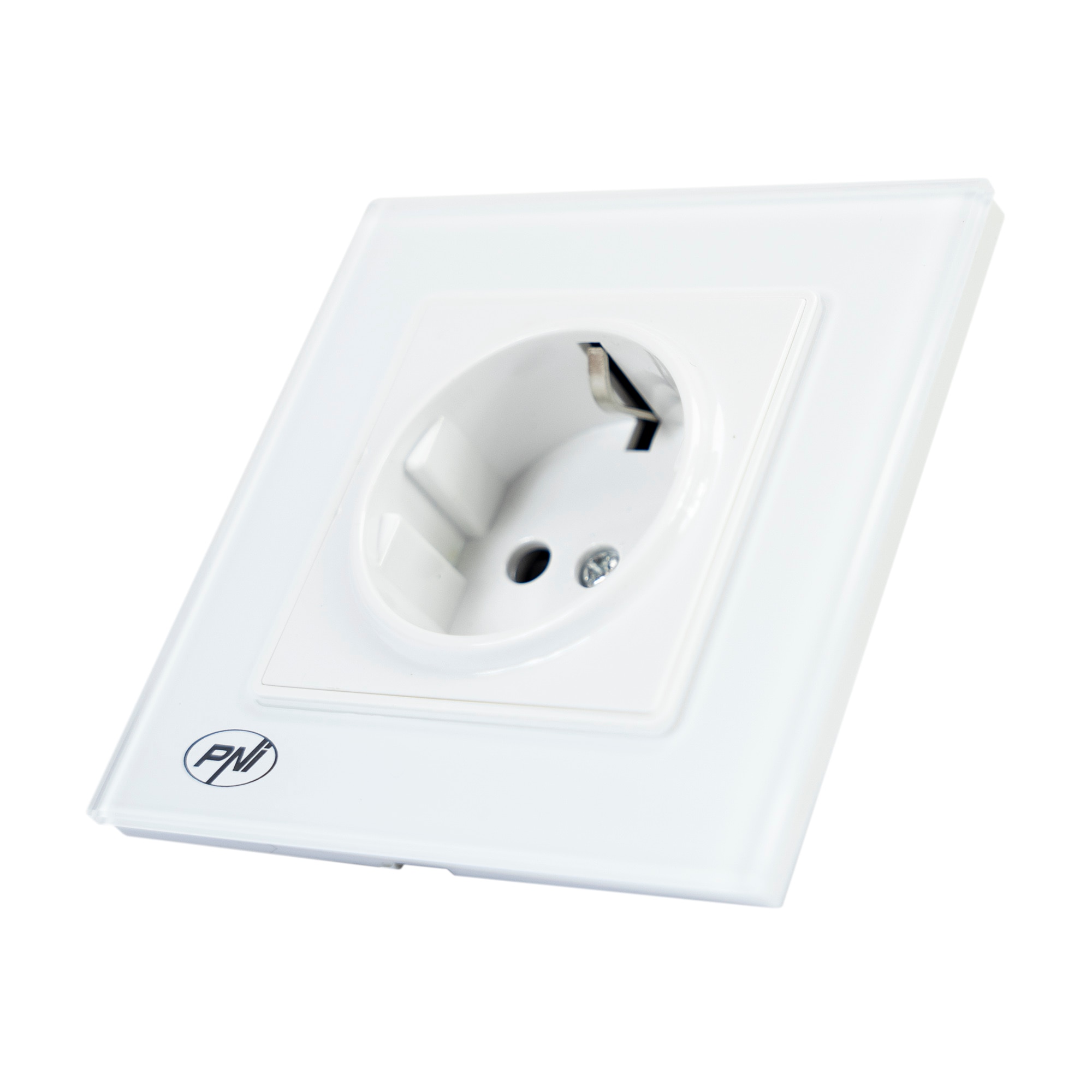 Priza simpla incastrabila PNI WP101, 16A, 4000W, 230V, sticla, Alb ...