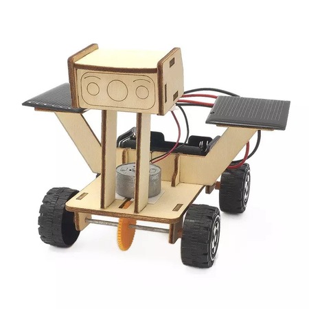 Jucarie Educationala Tetea, Kit lemn STEM, rover lunar cu panouri ...