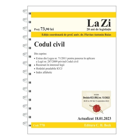 Codul civil act.18 ianuarie 2023 ed. spiralata - eMAG.ro