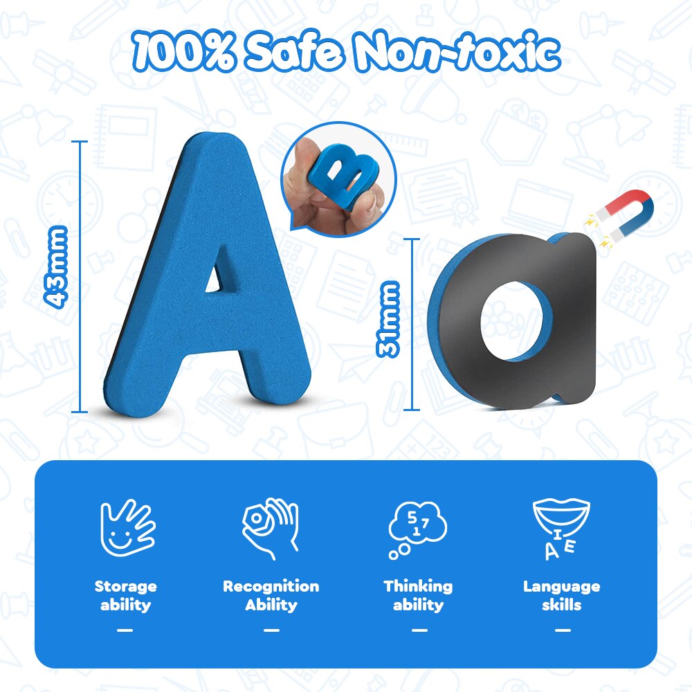 Jucarie educativa copii cu litere alfabet si cifre magnetice, EZGETOP ...