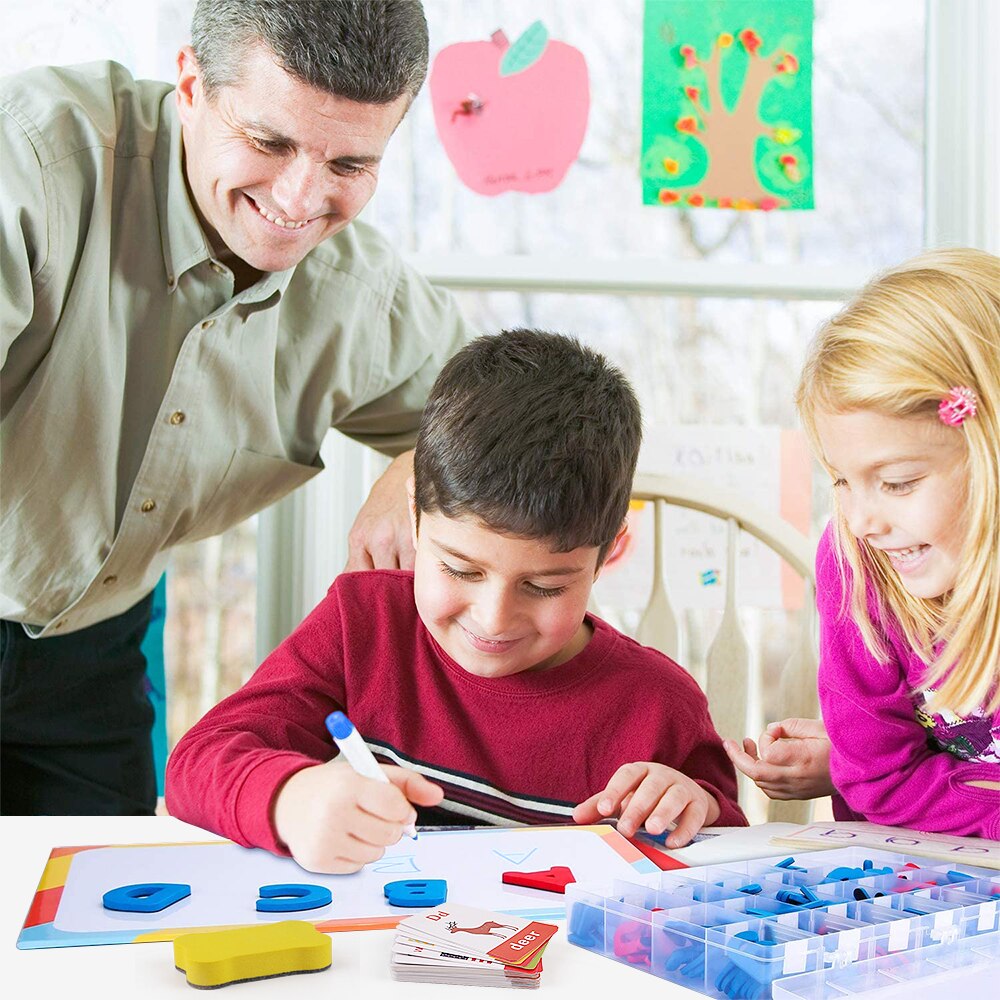 Jucarie educativa copii cu litere alfabet si cifre magnetice, EZGETOP ...