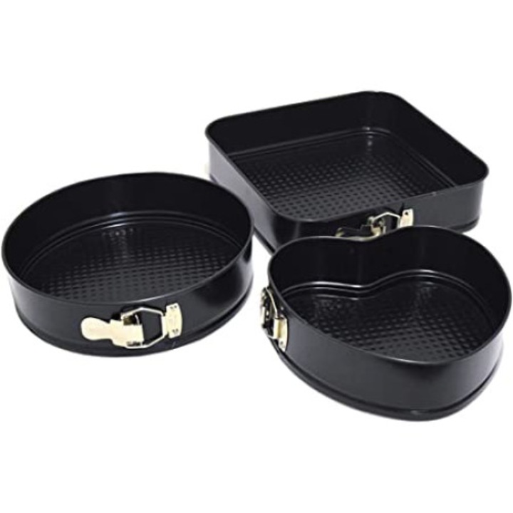 Set 3 Forme pentru Prajituri, Forma de Inima, Patrat si Cerc - eMAG.ro