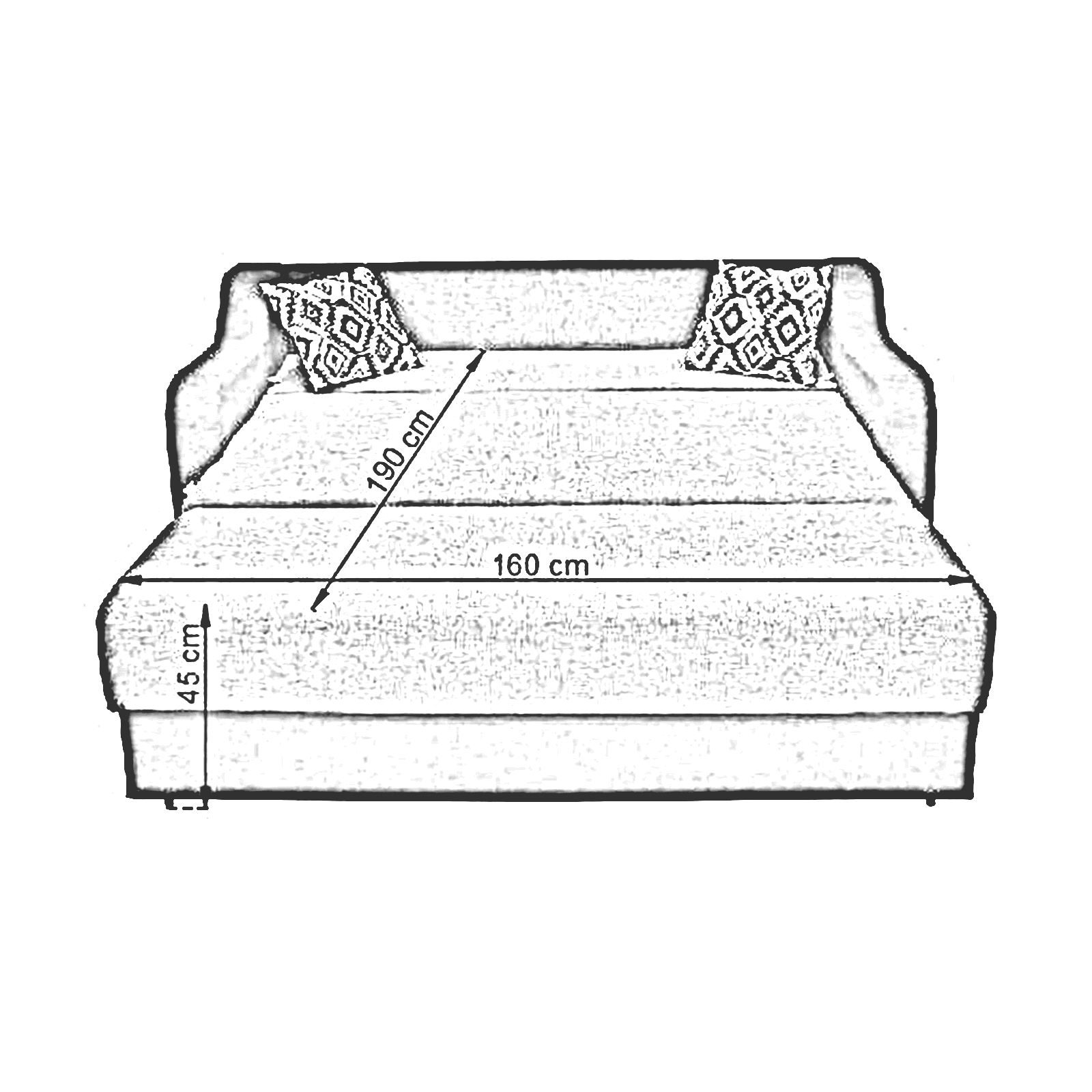 Canapea Expomob GINA XL extensibila, 3 locuri, cu arcuri si lada depozitare, dimensiune ...