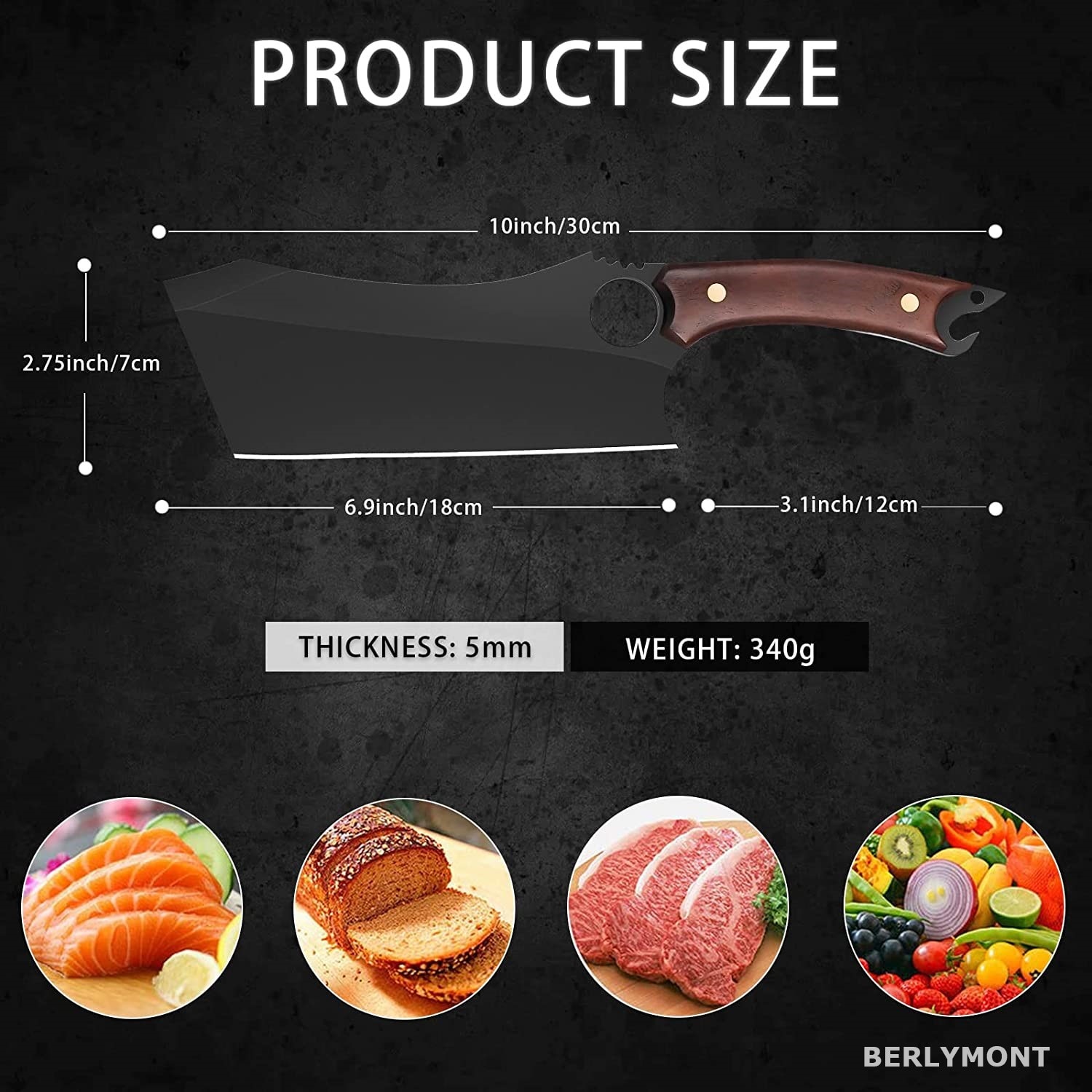 Cutit satar pentru dezosat, forjat manual, Full Tang, antiaderent ...