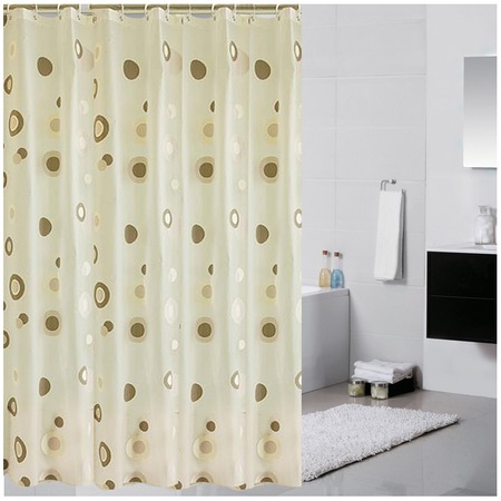 Perdea dus Ermetiq Coffee Circles ER-SCE009, 180x200 mm, PEVA ...