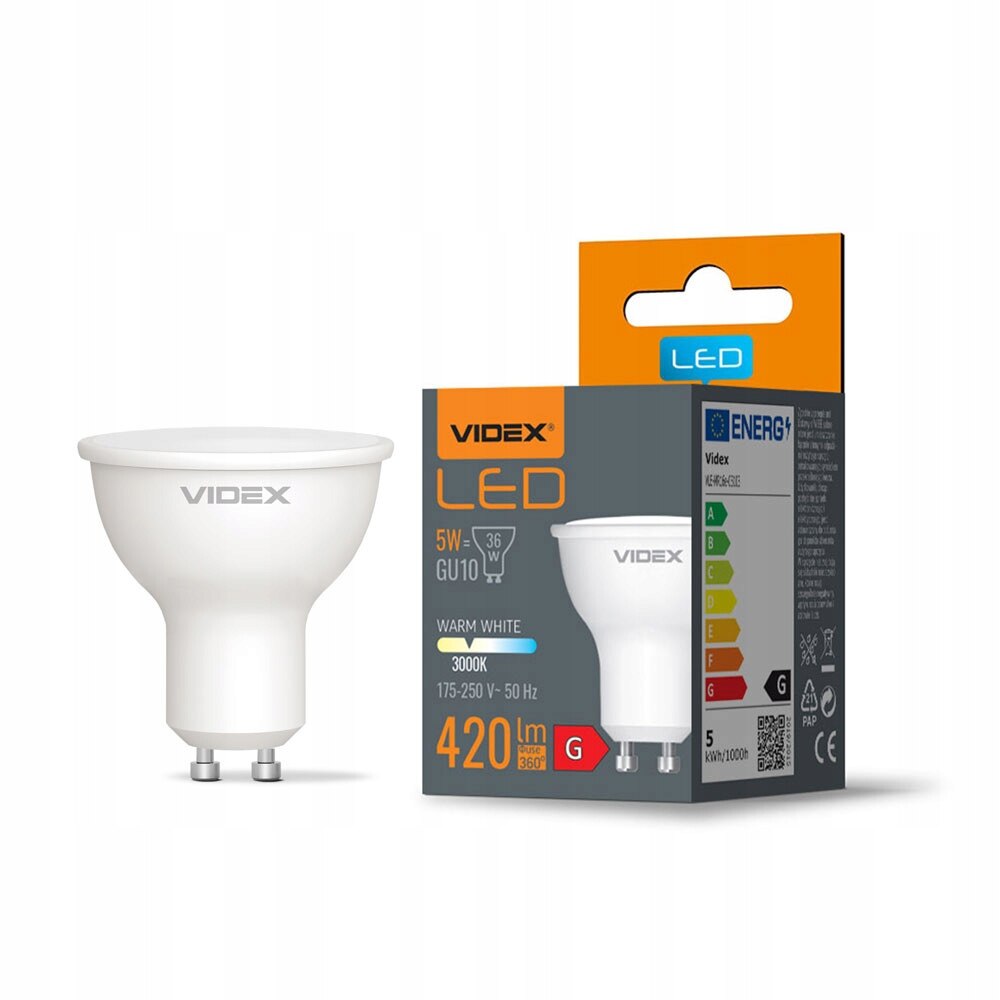 Bec Videx Gu10 Led 5w Alb Emag Ro