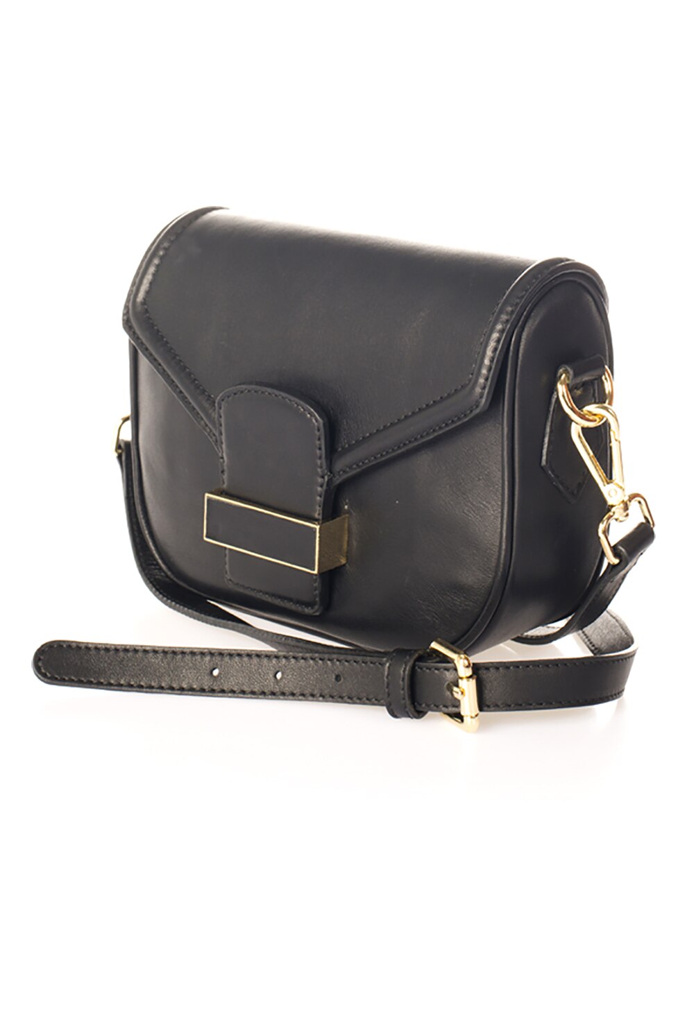 Massimo Castelli, Geanta crossbody din piele cu clapa, Negru - eMAG.ro