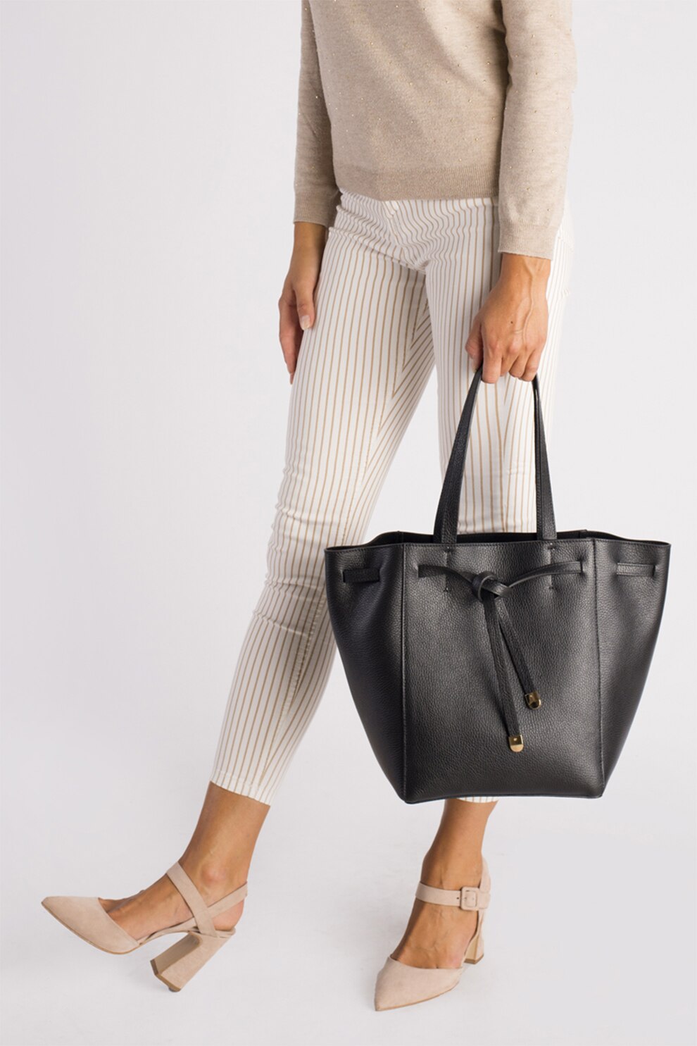 Massimo Castelli, Geanta shopper din piele, Negru - eMAG.ro