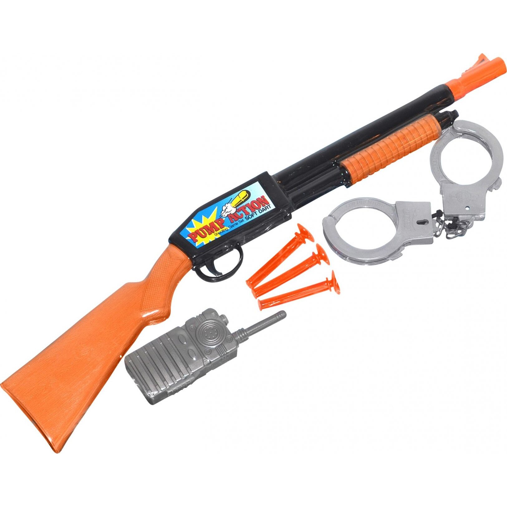 Set politie, Pusca cu cartuse, statie si catuse, 48cm, Multicolor - eMAG.ro