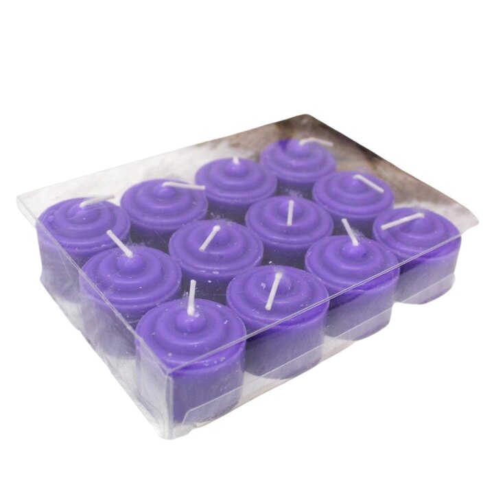 Set 12 lumanari, 3.5x3.5 cm, Violet - eMAG.ro
