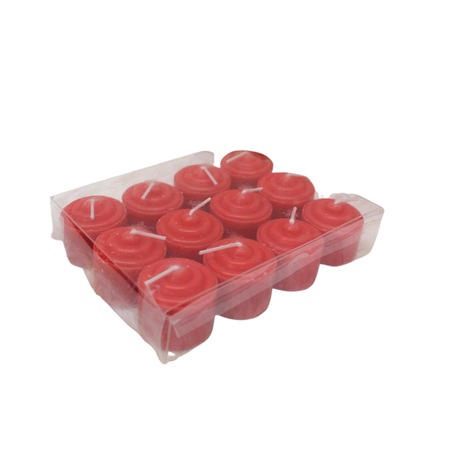 Set 12 lumanari, 3.5x3.5 cm, Rosu - eMAG.ro