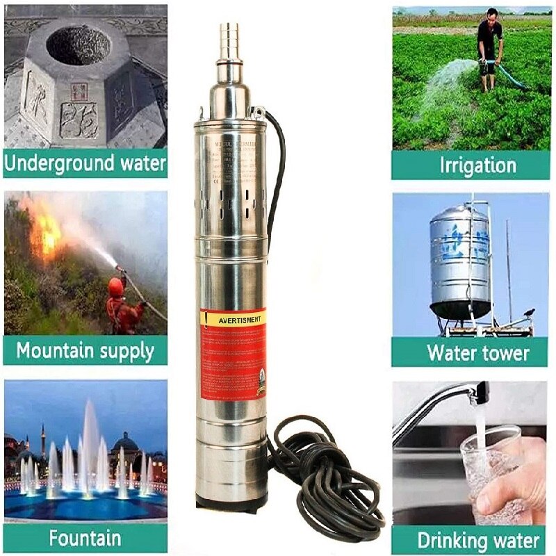 Pompa apa submersibila Totokita®, 1100 w, 120 m, 3 m3/h, 1 tol, inox ...