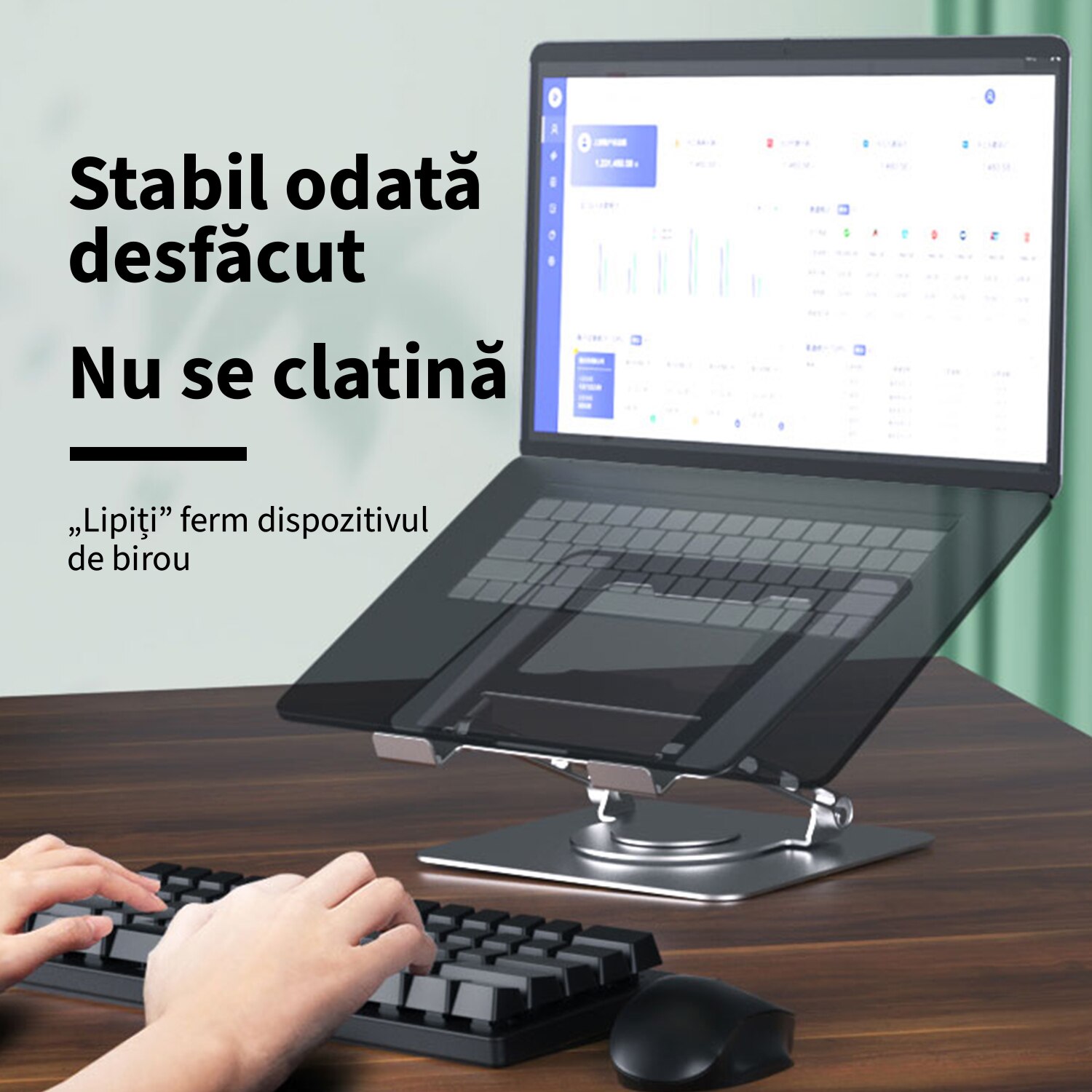Stand multifunctional pentru laptop reglabil pe inaltime, fabricat din ...