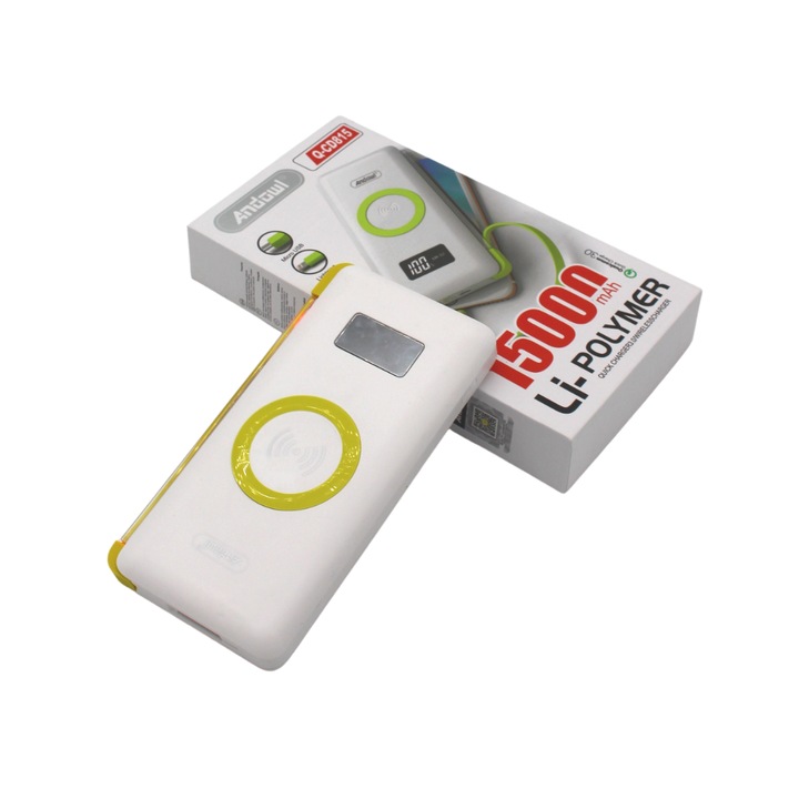 Baterie acumulator extern fast charge, Andowl, 15000 mAh, afisaj ...
