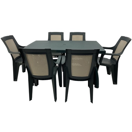 Set mobila gradina RAKI masa 140x80cm cu 6 scaune ELEGANCE MATTED ...