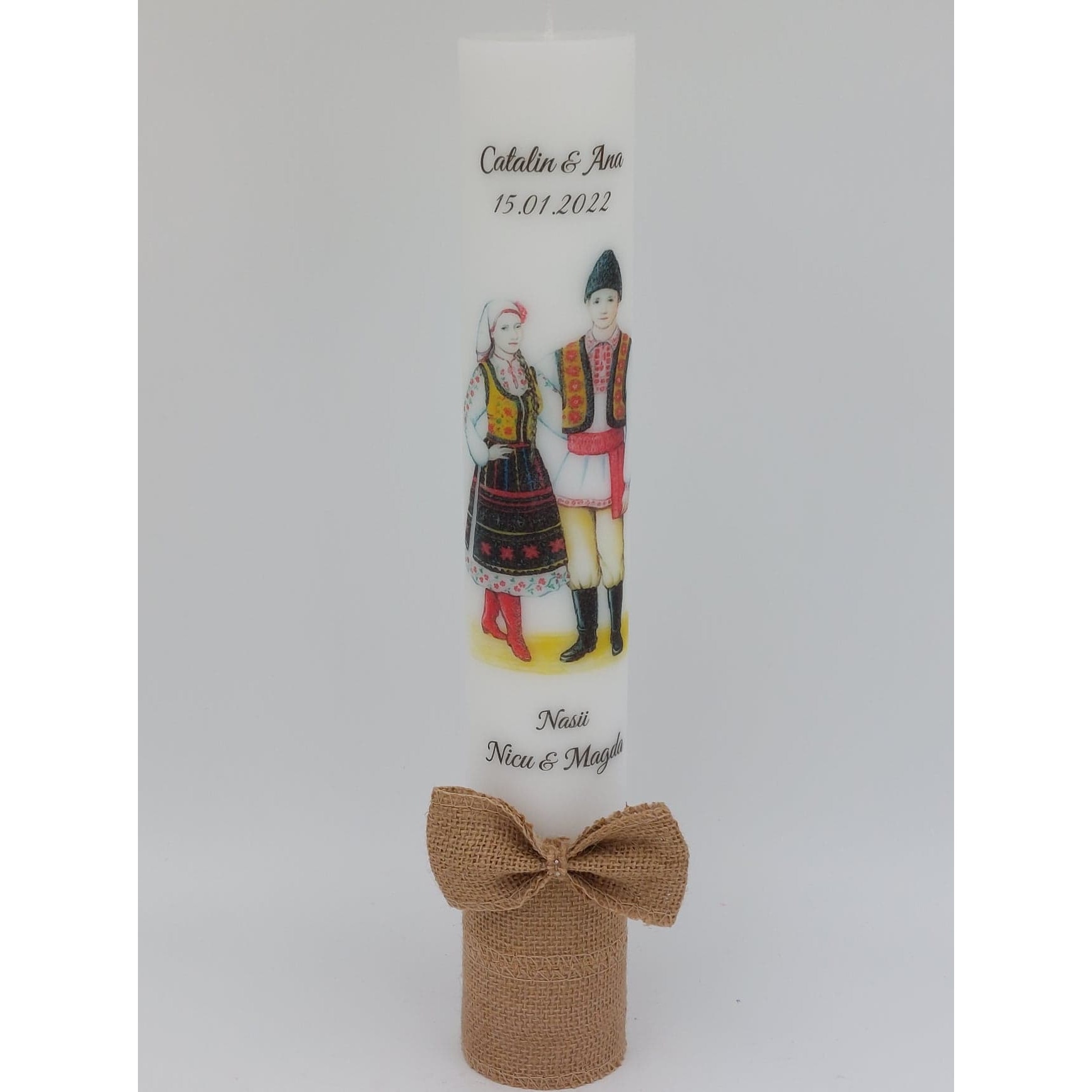 Set 2 lumanari nunta/cununie traditionale, personalizate cu Nume Miri ...