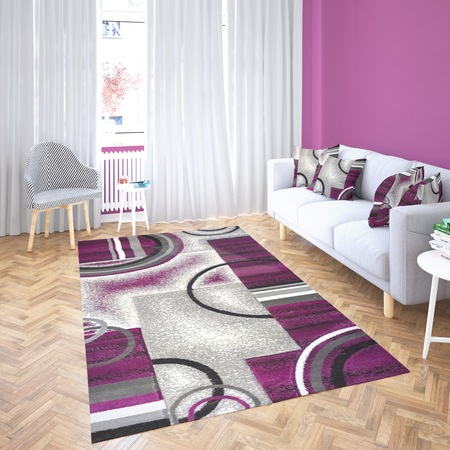 Covor Pamir, model 01502A Lila K Grey, 200 cm x 300 cm - eMAG.ro
