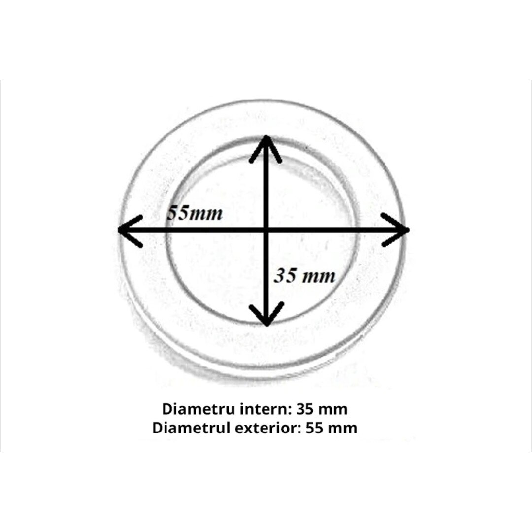 Inel tip capsa pentru perdele si draperii, Transparent 35 MM - eMAG.ro