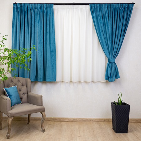 Set 5 piese Hiko, doua draperii scurte 2x200x140cm din catifea Comfy ...