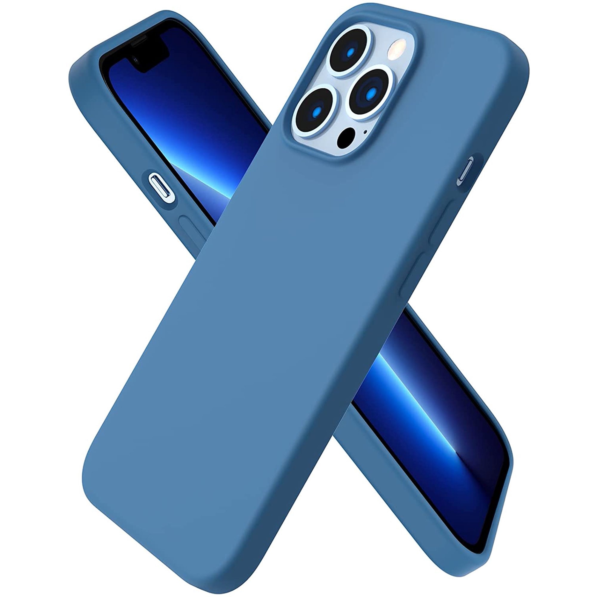 Husa de protectie compatibila cu iPhone 13 Pro Max, Blue, Liquid ...