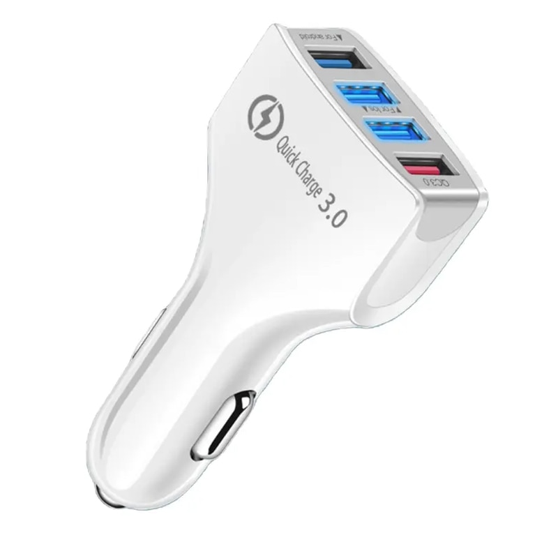 Incarcator auto Qualcomm 3.0 Fast Charge, 4 x USB, 7A, alb - eMAG.ro