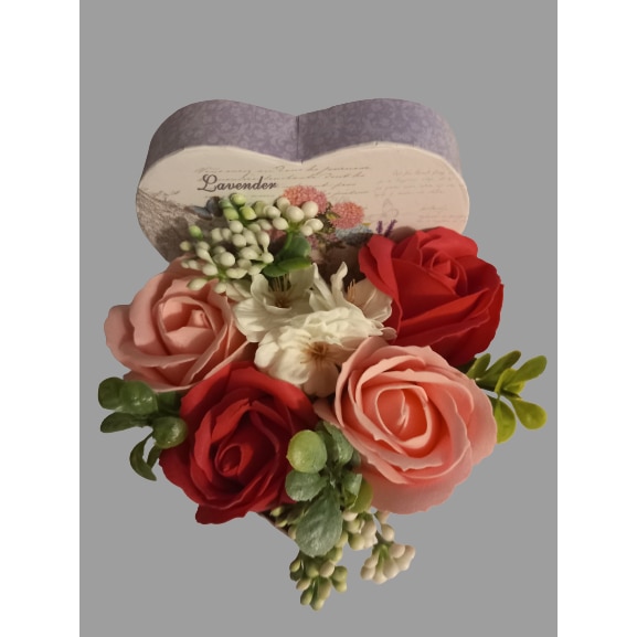 Aranjament floral ciclam, in forma de inima, 10/15 cm - eMAG.ro