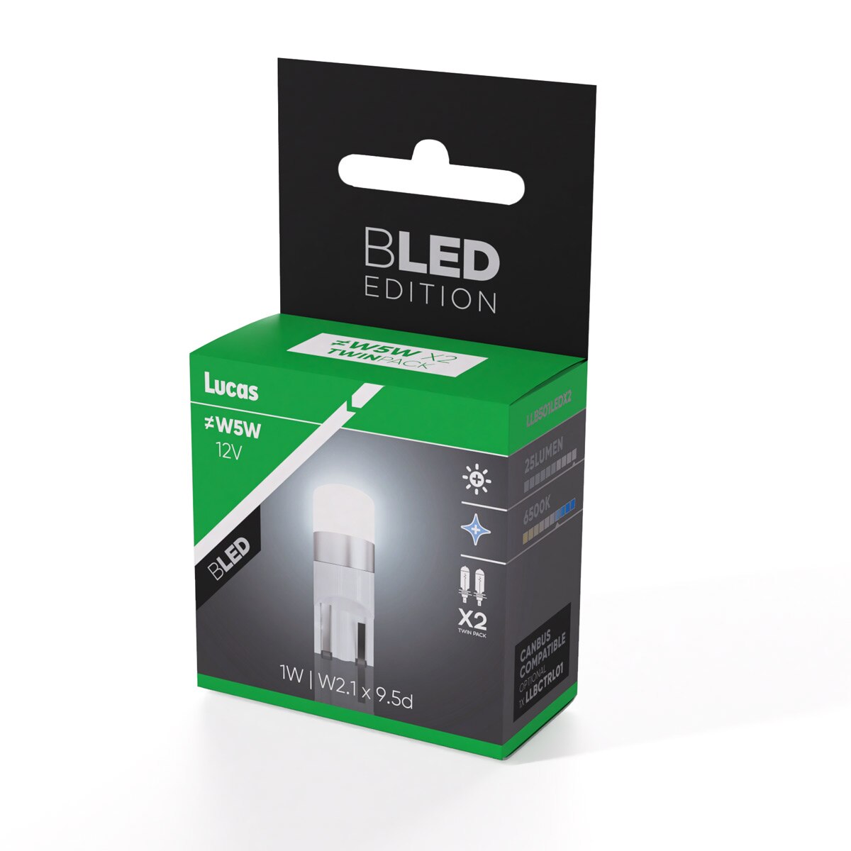 Set 2 becuri LED 12V 1W W2,1x9,5d (W5W) - eMAG.ro