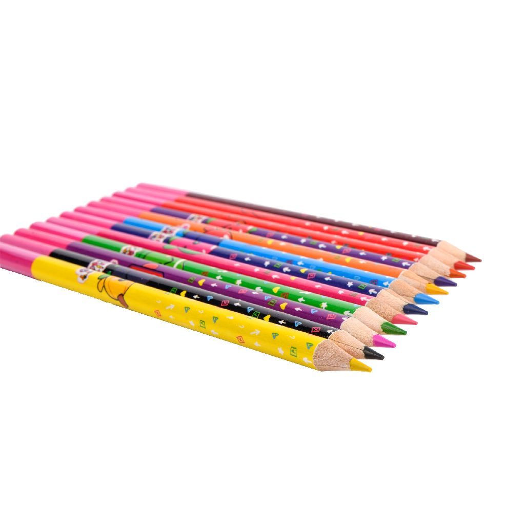 Set 12 creioane de colorat parfumate Fruitysquad - eMAG.ro