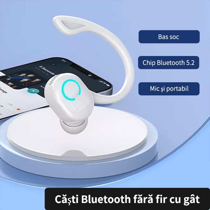 Casti bluetooth telefoane, Greutate redusa, Bluetooth 5.2, calitate ...