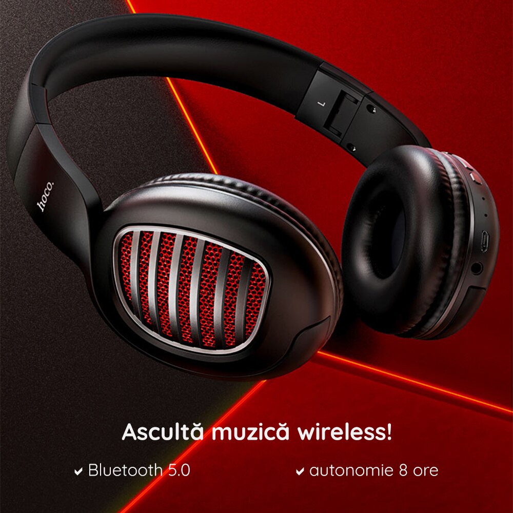 Casti HOCO, Wireless Headphones W23, Pliabil cu Bluetooth 5.0 si ...