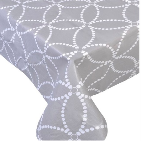 Fata de masa, peva, gri/alb, 180 x 140 cm - eMAG.ro