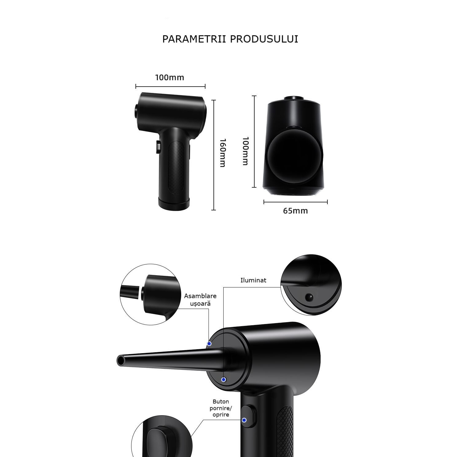 Suflanta aer portabila pentru curatare de praf laptop, PC, TV, aer ...