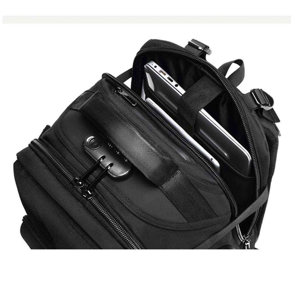 Rucsac pentru calatorie extensibil, spatiu incaltaminte, port USB ...