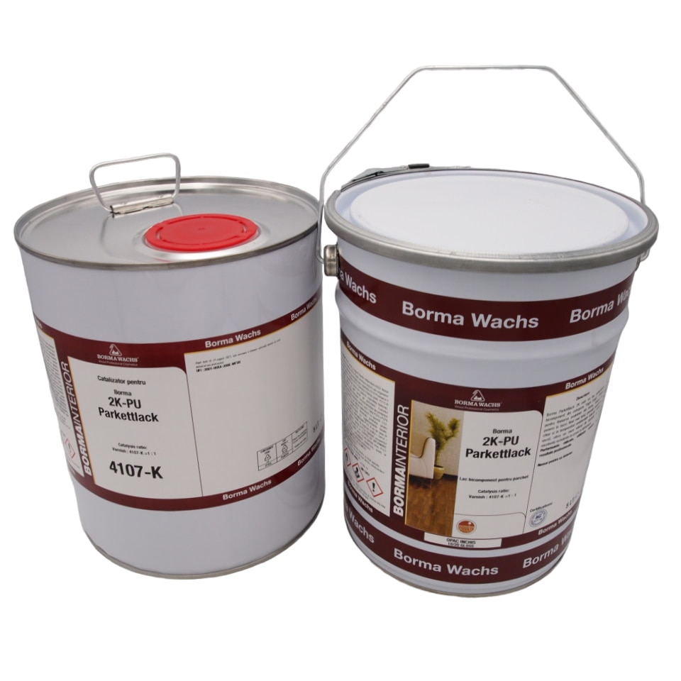 Set pentru finisarea parchetului cu lac de parchet bicomponent, Borma ...