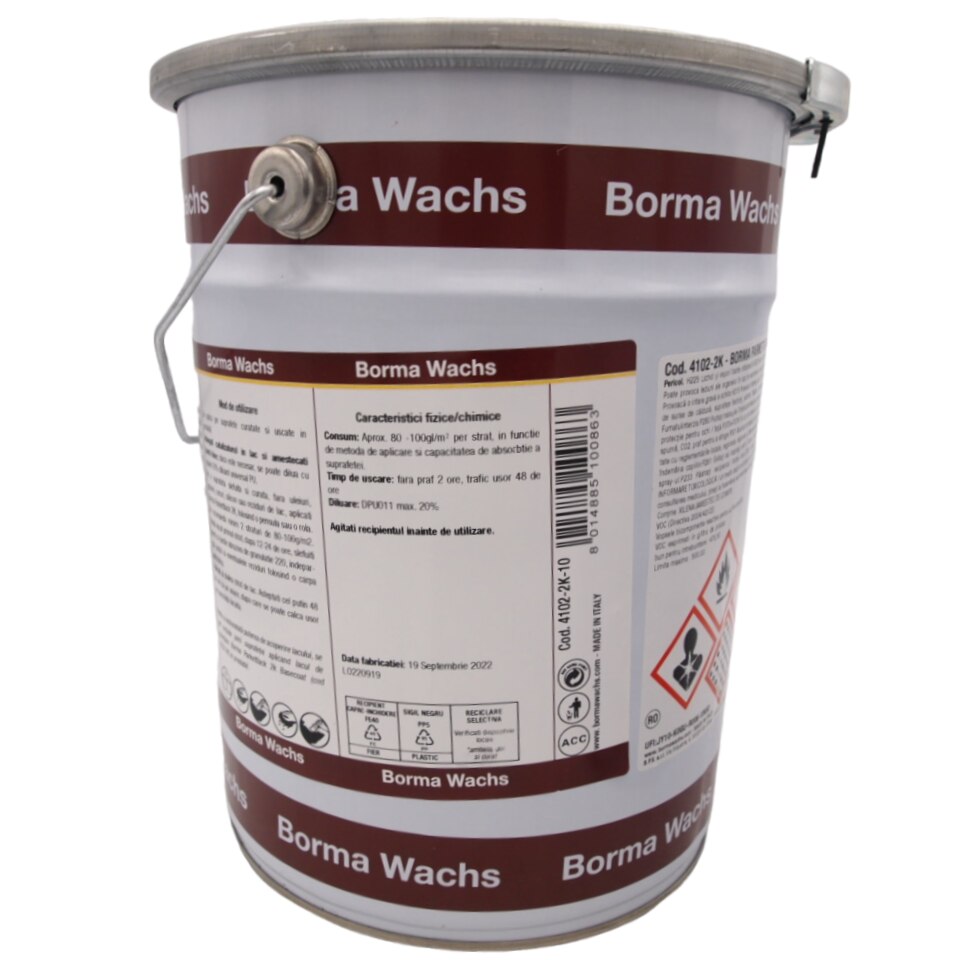 Set pentru finisarea parchetului cu lac de parchet bicomponent, Borma ...